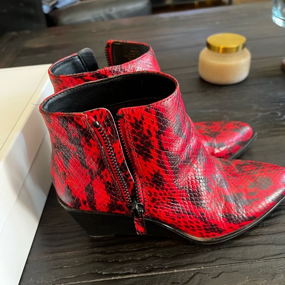 1. State | Shoes | Red Snakeskin Booties | Poshmark